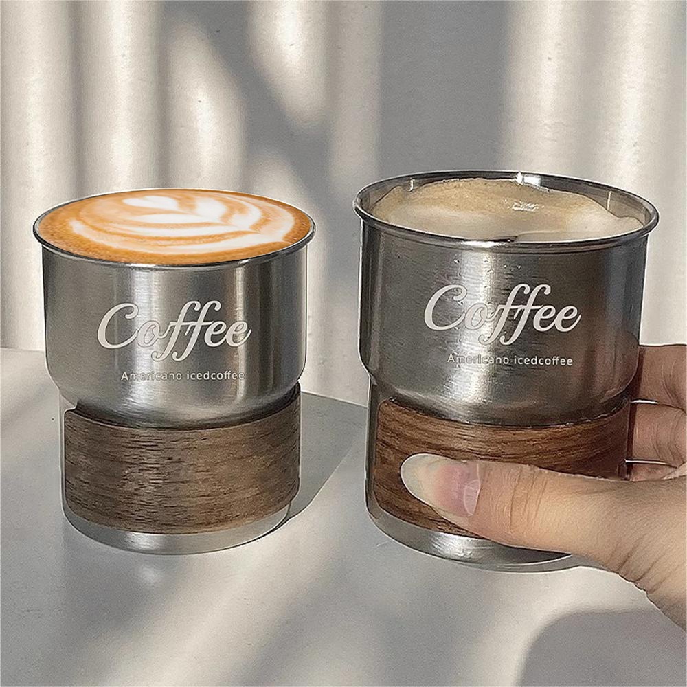 Coffee Cup 304 Stainless Steel Double Wall Coffee Cup Insulation Tea ...