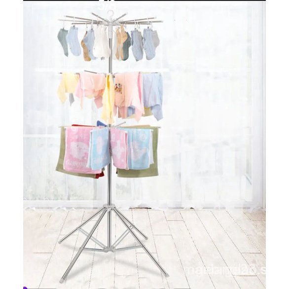 clothes drying rack laundry stand towel Hanger Baby Tripod Diaper Towel ...