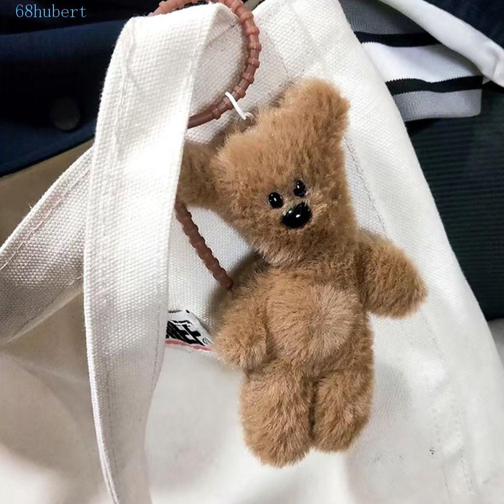 HUBERT Teddy Bear Plush Keyring, Korean Style Soft Teddy Bear Squeak ...