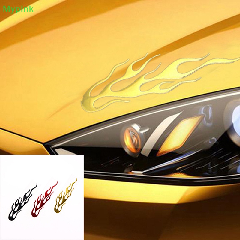 Mypink 20*4CM Car Motorcycle 3d Flame Fire Reflective Sticker ...