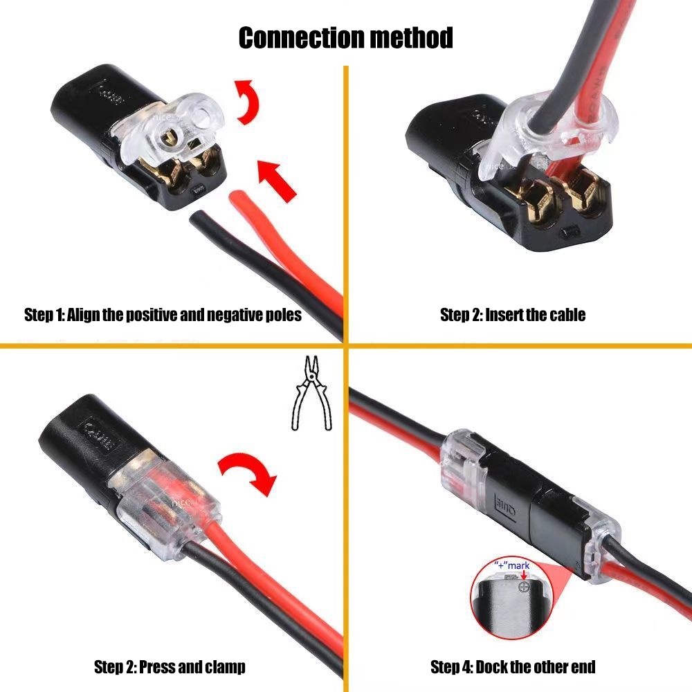 10/20/30/50 Pcs Waterproof Electrical Connector Wire Cable - 2Pin Way ...