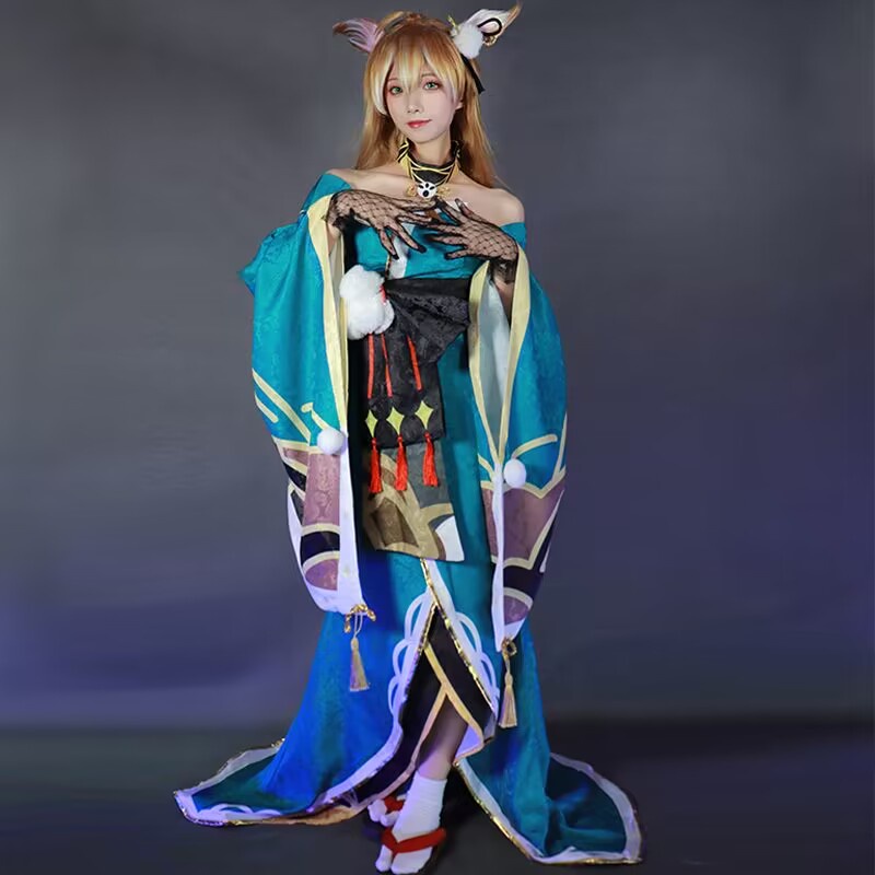 Genshin impact miss Hina cosplay war playing costume party Carnival ...