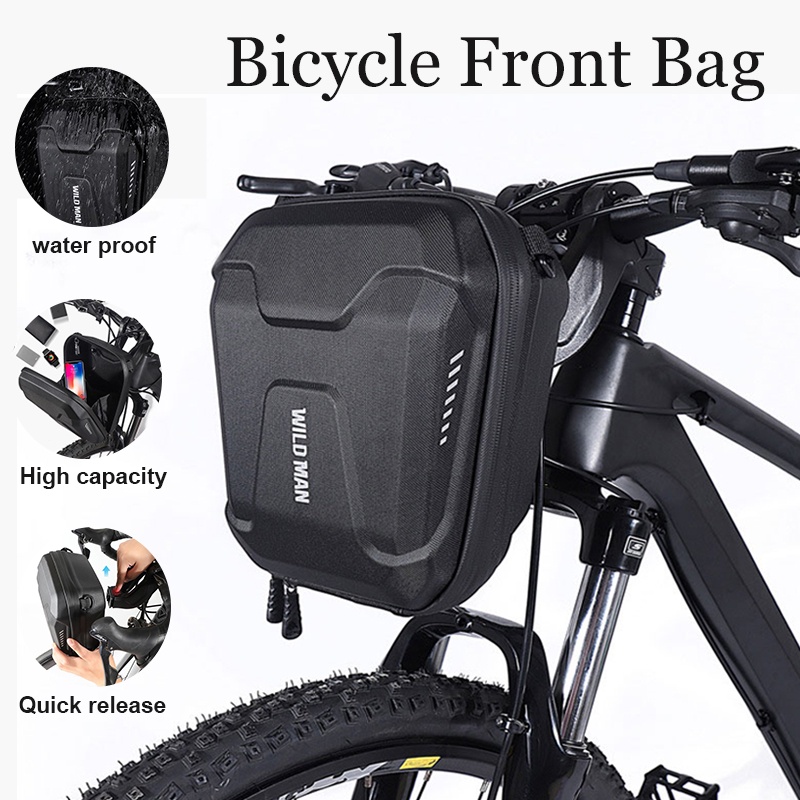 Outing-Bicycle Front Bag Waterproof Hard Shell Bike Bag Reflective ...