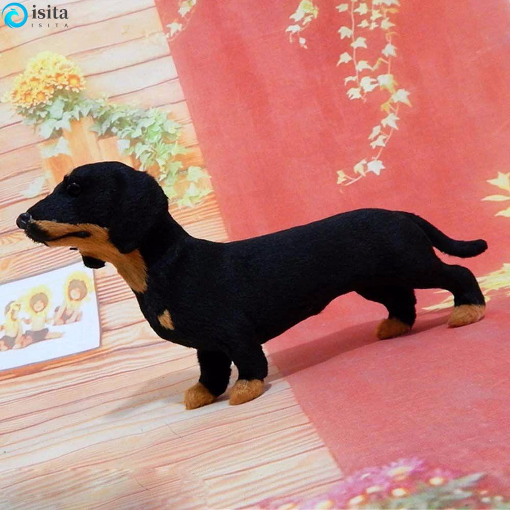 ISITA Dachshund Simulation Toy 3D Kids Realistic Lifelike Puppy Pet Dog ...