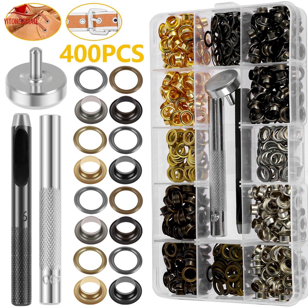 400 Set Grommet Kit 3/16inch Eyelets Punch Kit with Hole Punch Tool 4 ...