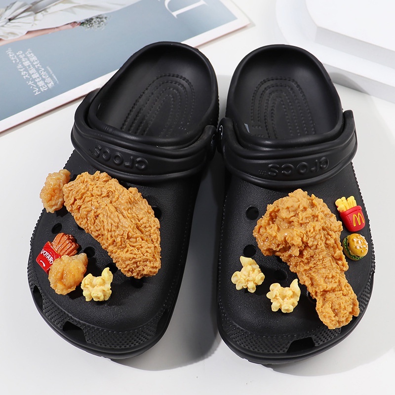 10pcs set Simulated food model crocs jibbitz SET Shoe buckle creativity ...
