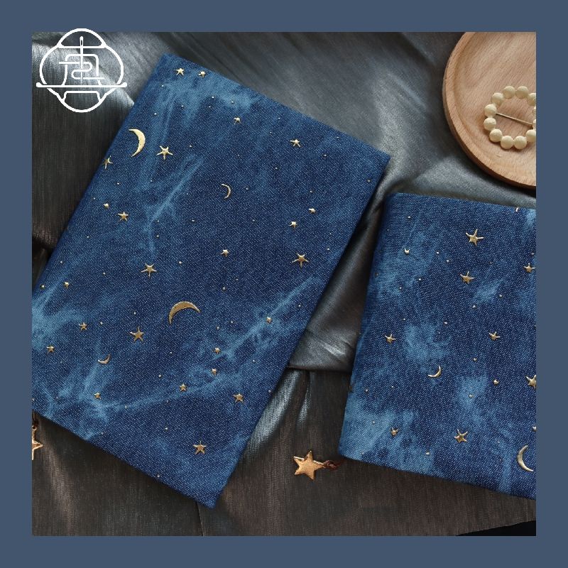 Midsummer Night Sky Cloth Book Jacket A5 A6 Starry Moon Handmade Book ...