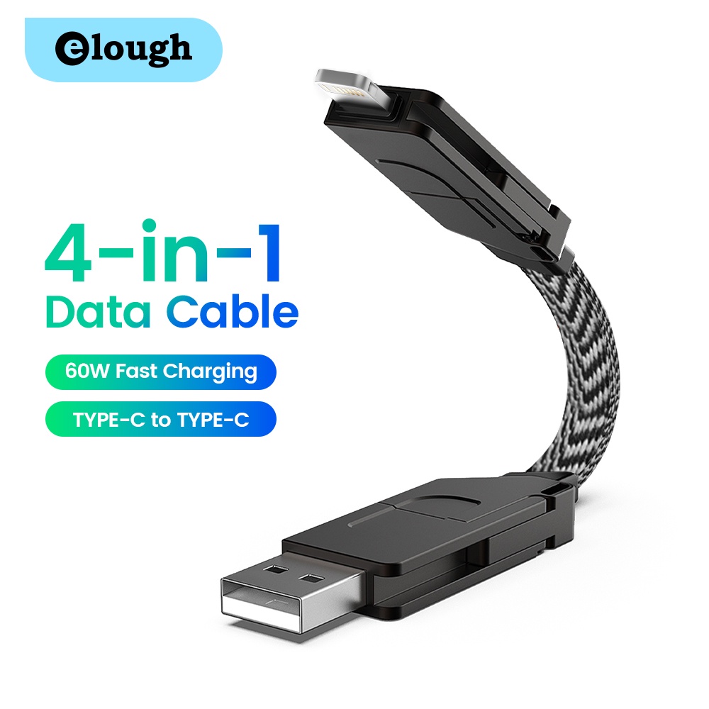 Elough 4 In 1 PD60W Fast Charging Type C to Type C Cable PD27W for lOS ...