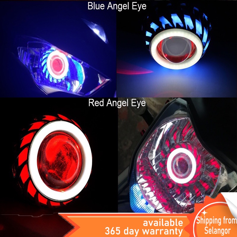 30W Motorcycle LED Headlight Projector Lens Dual Angel Devil Eye Lc135 ...