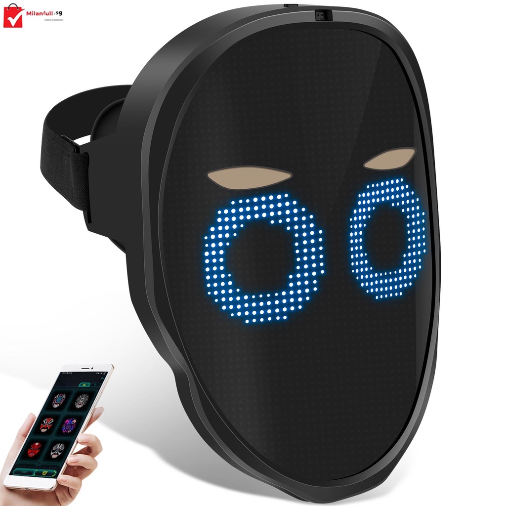 LED Mask 2000mAh Rechargeable Face Transforming LED Mask with Gesture ...