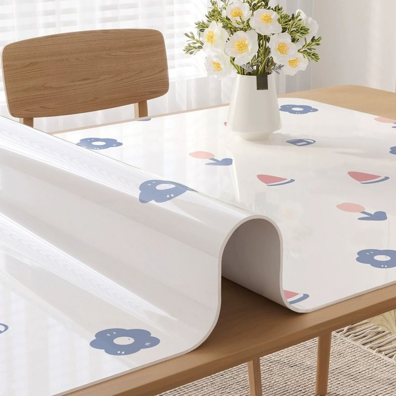 (Custom sizes available)PVC tablecloth oil-proof and waterproof soft ...