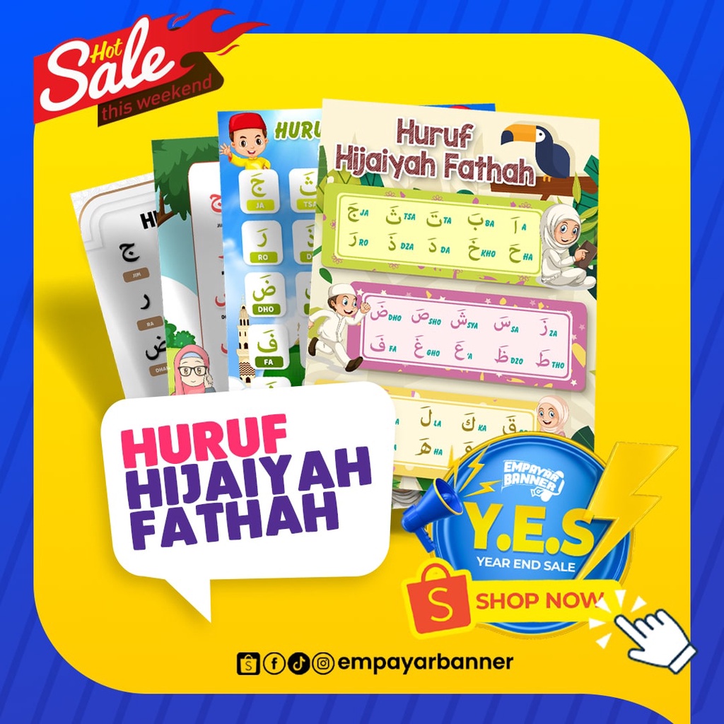 Poster Banner Belajar Alif Ba Ta Jawi Huruf Hijaiyah Arabic Alphabet ...