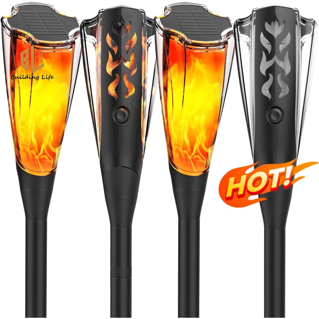 New! Outdoor Waterproof Led Solar Garden Lights Automatic On/Off Flame ...