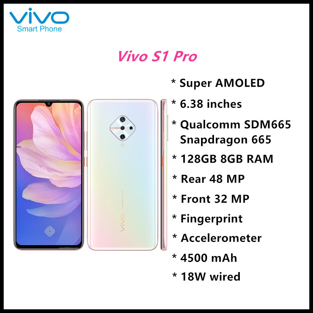 Vivo S1 Pro - (8GB RAM + 128GB ROM) 6.38 inch 48MP Quad Camera 4G LTE ...