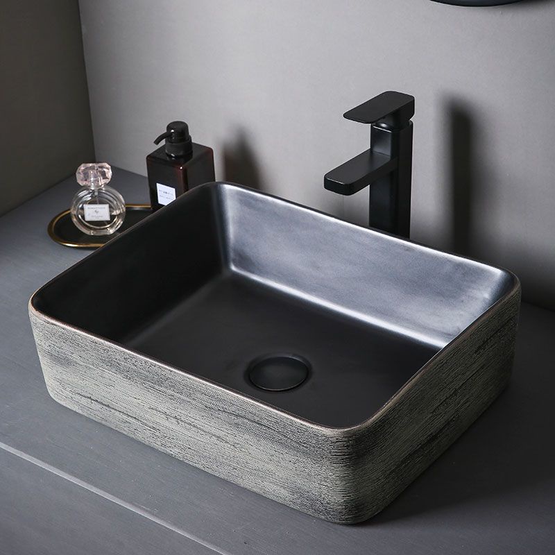 [Pre-Sale] Black Ceramic Table Basin Retro Wash Basin Basin Bathroom ...