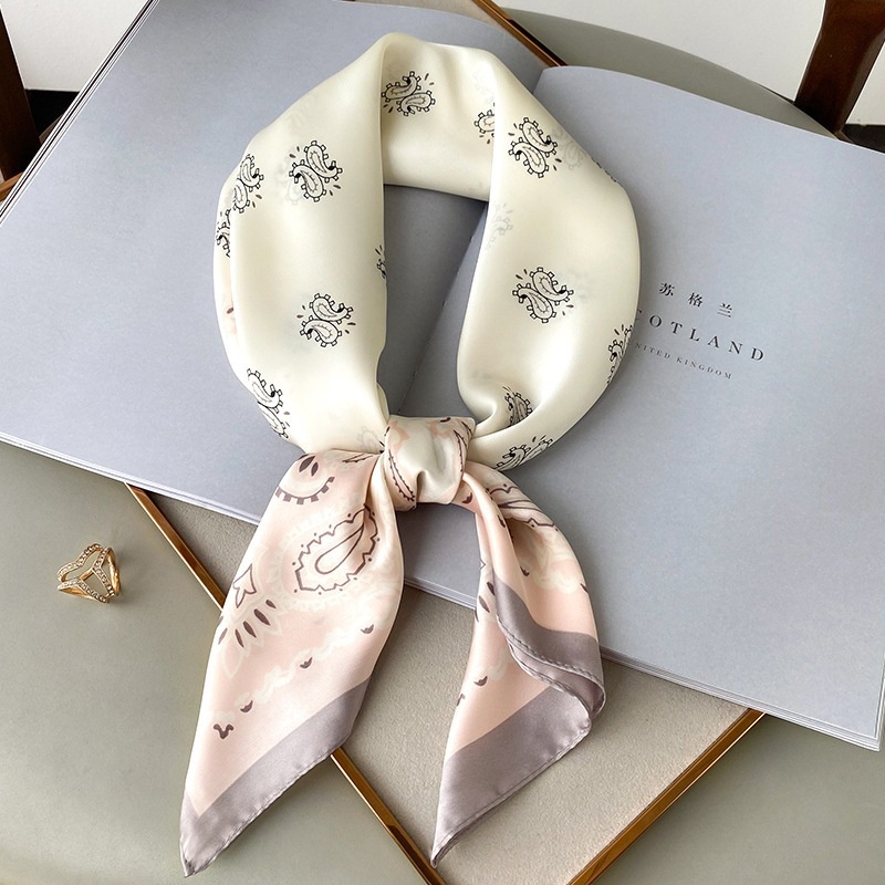 French Retro Silk Scarf Ladies Cashew Nut Fashion All-Match Small ...