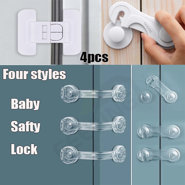 FEELING🔒4PCS Baby Safety Lock,Baby Child Safety Lock Refrigerator Door ...