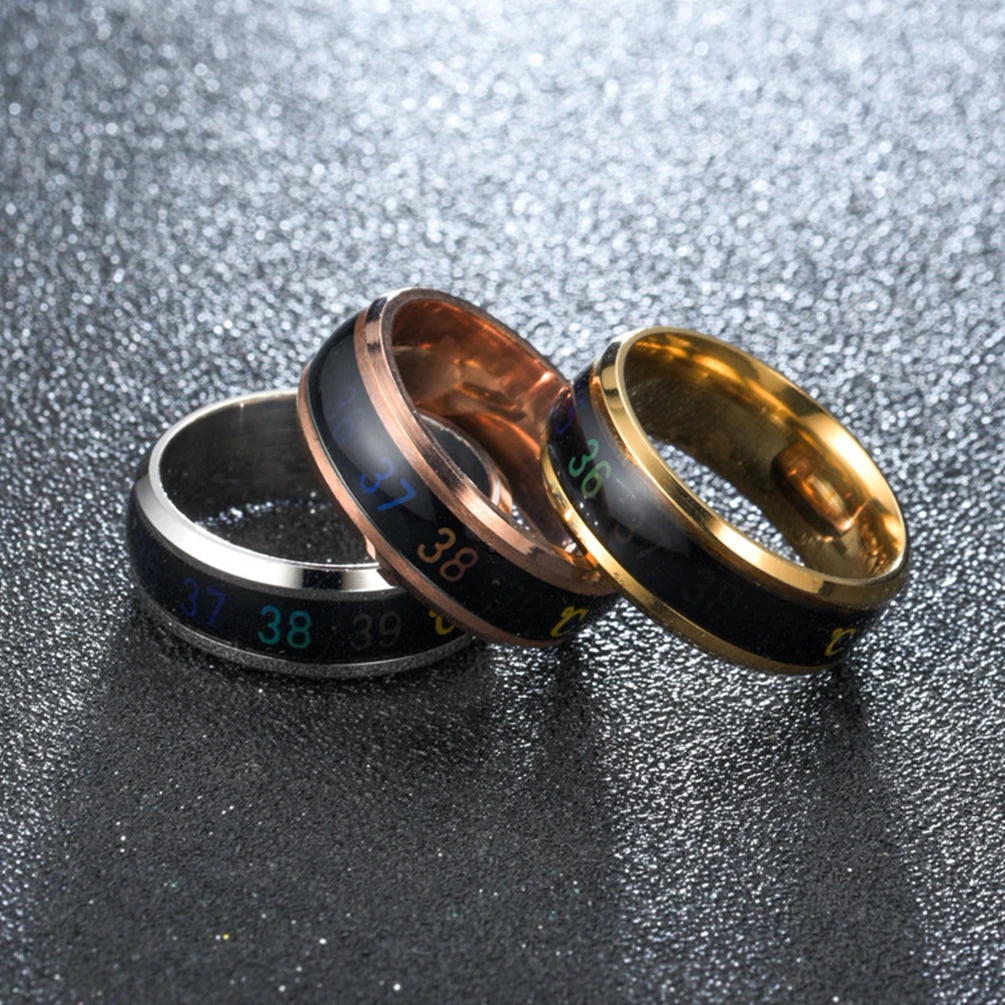 Fashion Smart Ring Multifunctional Temperature Couple Ring Titanium ...