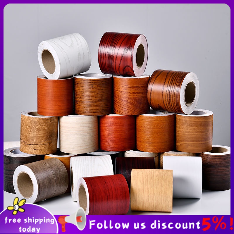 Se7ven Thickened Wood Grain Sticker Self-Adhesive Waistline Skirting ...