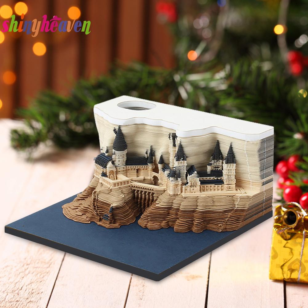 [shinyheaven.sg] 3D Desk Calendar Memo Pad Castle Time Piece Calendar ...