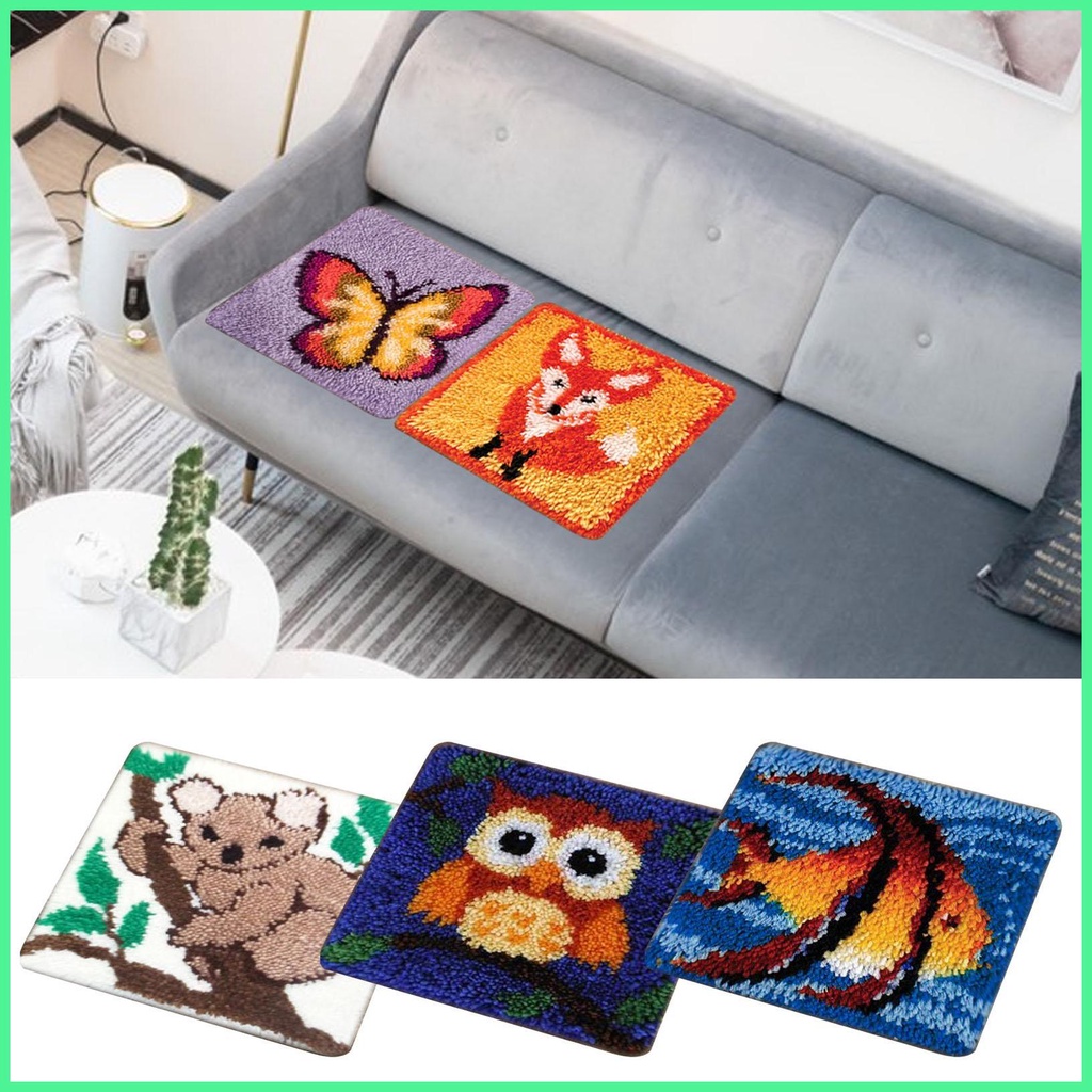 Latch Hook Kit For Adults Yarn Rug Hooking Kits 11.81x 11.81 Inch ...