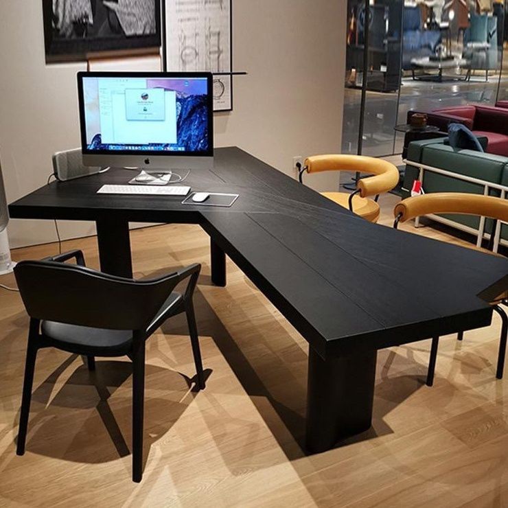 Modern simple office computer desk solid wood desk electronic sports ...