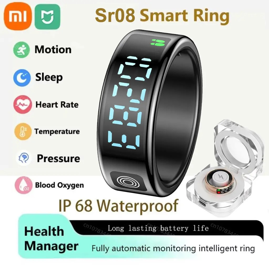Xiaomi SR08 Smart Ring Men Women LED Display Screen Gift Ring Heart ...