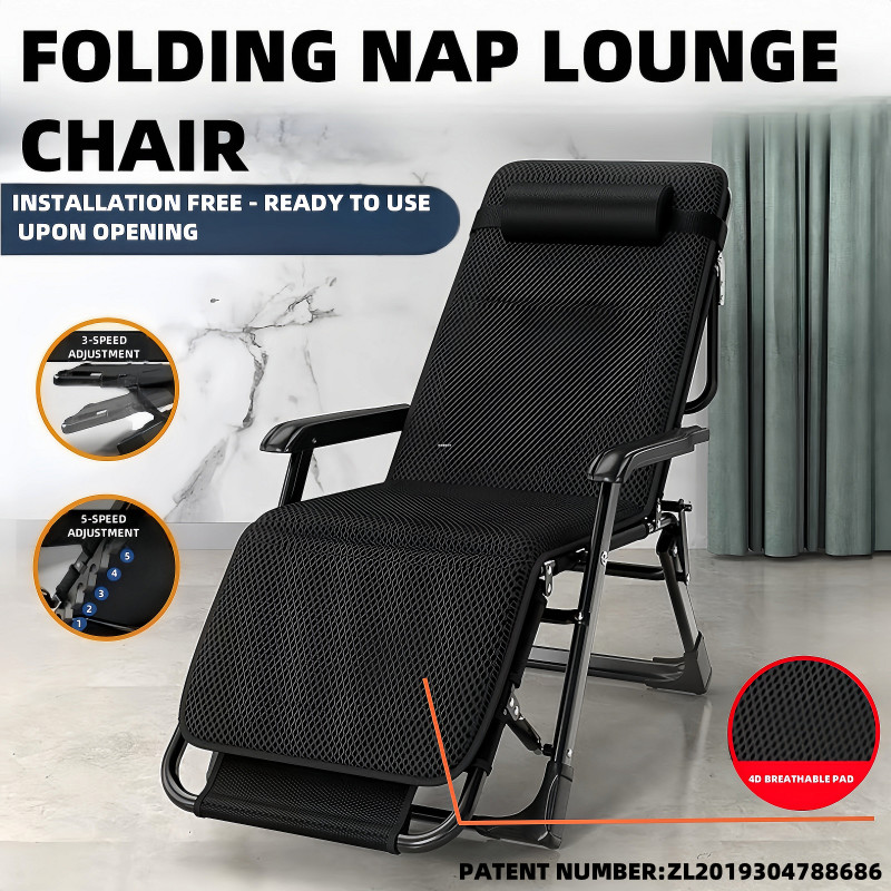 Portable Folding Nap Chair - Office/Deck Multi-Function Adult Lounge ...