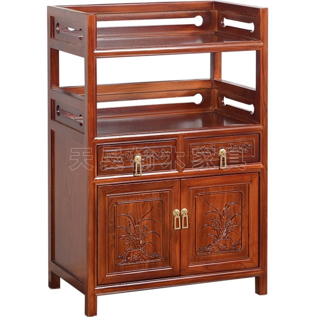 Tea Cabinet Solid Wood Sideboard Home Office Wall-Mounted Living Room ...