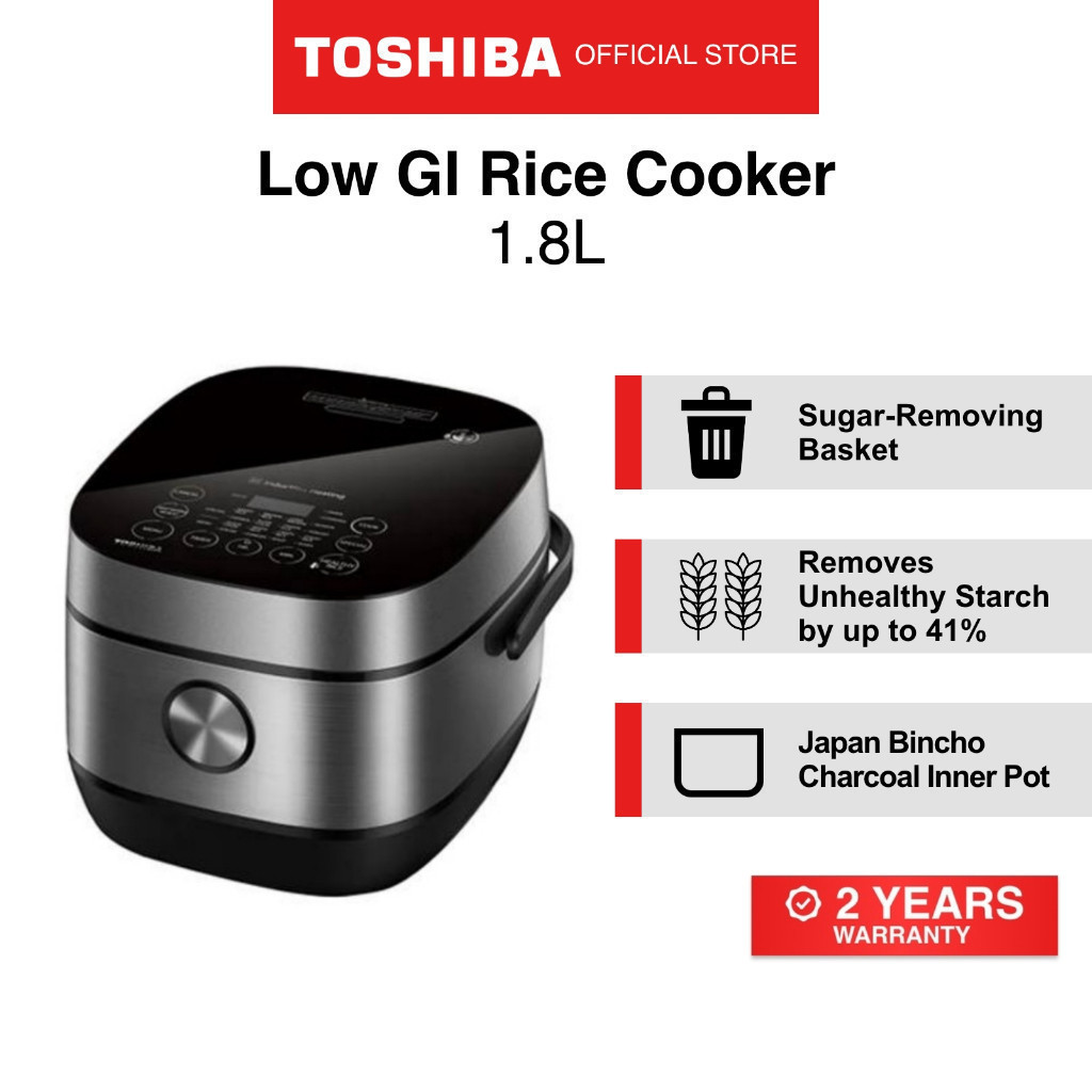 Toshiba RC-18ISPS Black Aluminum 3mm 7-layer Inner Pot Low GI Rice ...