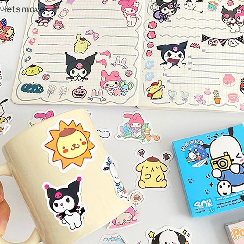 [letsmove] 60Pcs Cartoon Anime Stickers Cute Cinnamoroll Pochacco ...