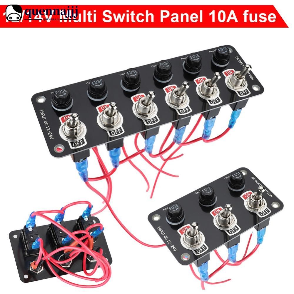 QUENNA 3 Gang/6 Gang Toggle Switch Panel On/Off Rocker Toggle Switch ...
