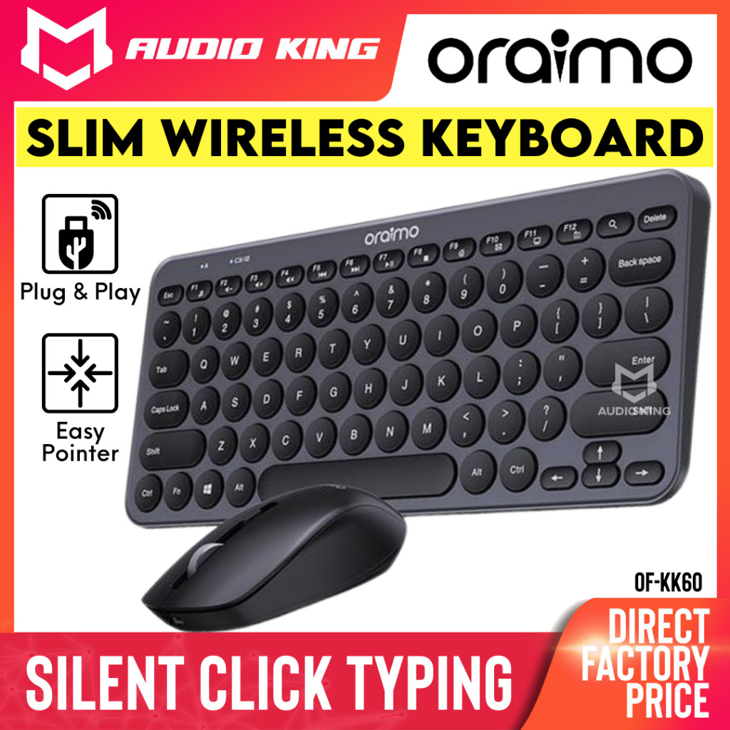 ORAIMO Mini Slim Wireless Silent Click USB PC External Keyboard And ...