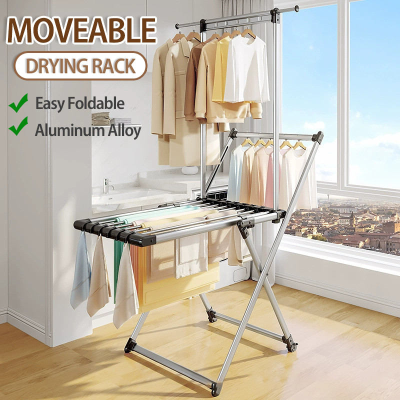 【SHIP FROM SG】Drying Rack/Floor Standing Foldable Clothes Drying Rack ...