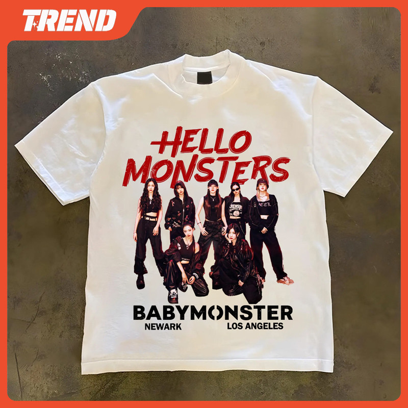 2025 BABYMONSTER 1st WORLD TOUR "hello Monsters" Merch Cotton T-shirt ...