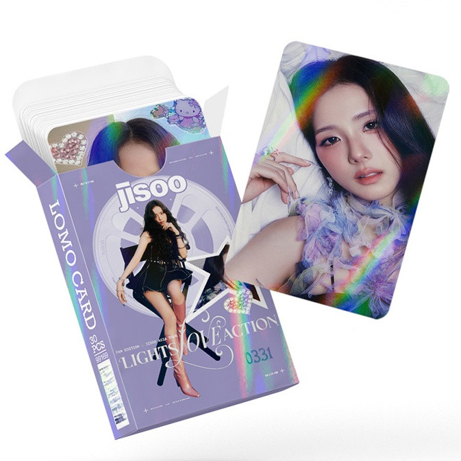30pcs BP JISOO AMORTAGE Mini ALBUM Laser Hologram Lomo Cards JENNIE ...