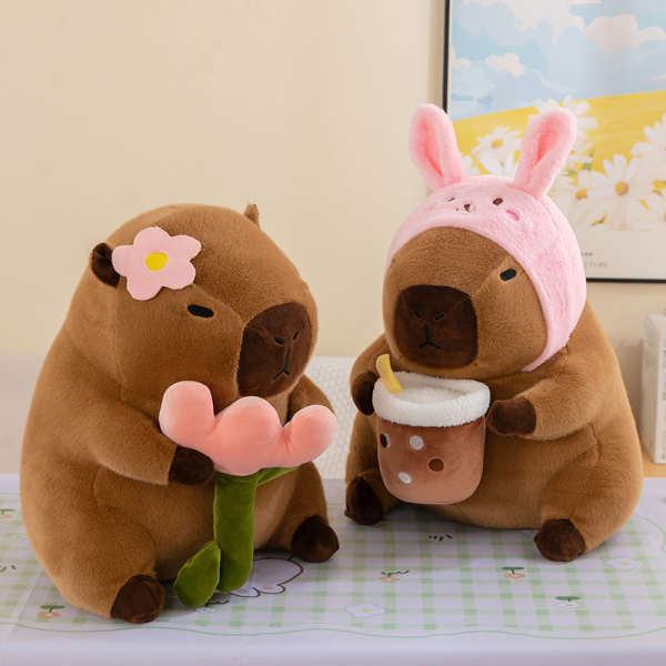 capybara capybara plush Hug flower capybara doll sleeping hug kapibala ...