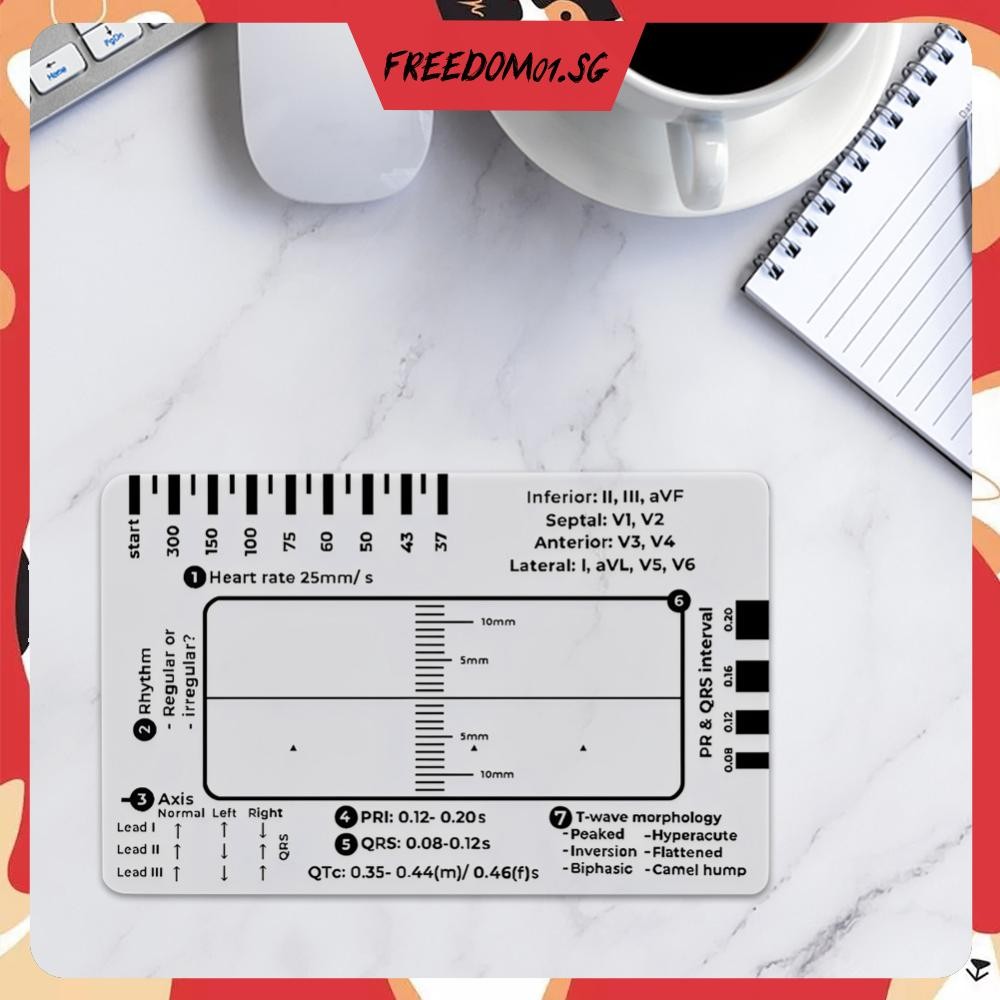[Freedom01.sg] ECG 7 Step Ruler Portable ECG Measuring Card Reference ...