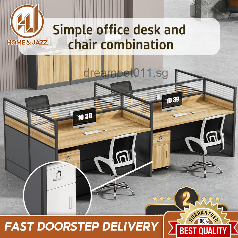 HomeK Office Workbench with Drawers Computer Table/Study Table Chair ...