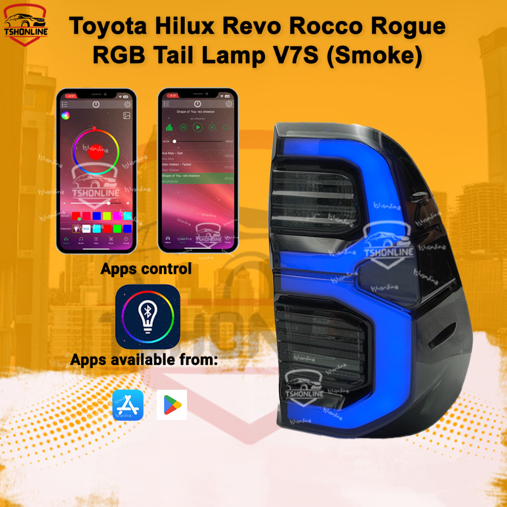 Toyota Hilux Revo RGB Tail Lamp (Smoke) V7S Revo Rocco Rogue Tail Lamp ...