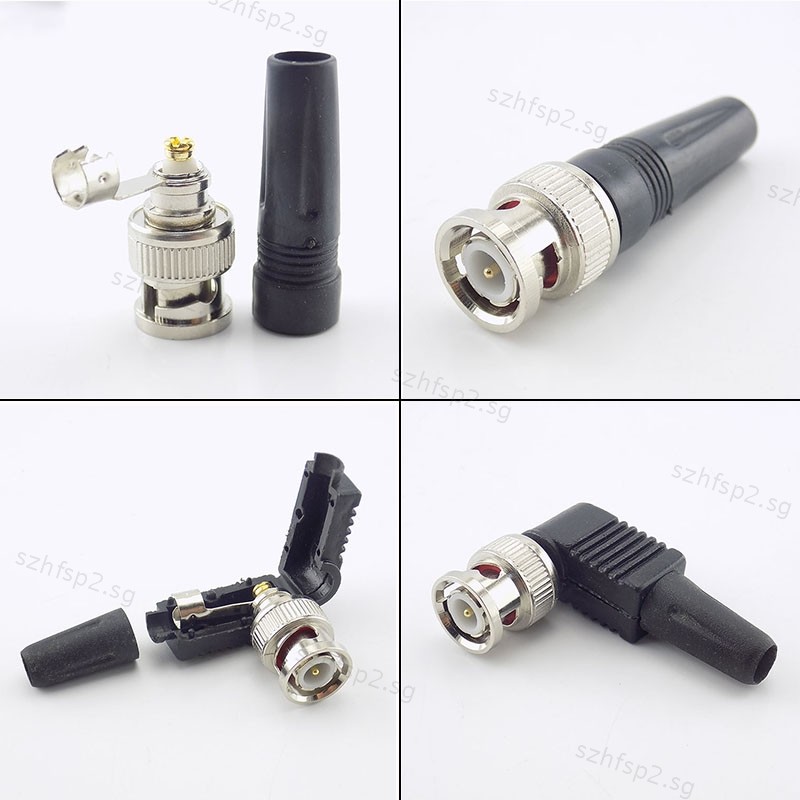 BNC Connector BNC Male Plug Twist-on RF Coaxial RG59 Cable Plastic Tail ...