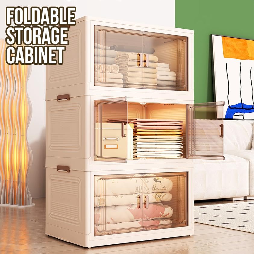 Folding storage cabinet locker double door home storage cabinet home ...
