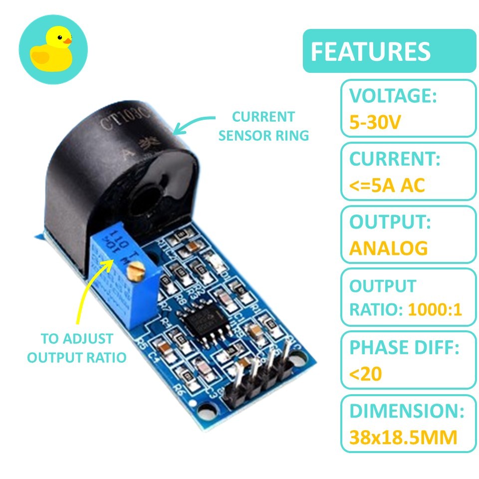 5A Single Phase AC Current Clamp Sensor Module | Shopee Singapore