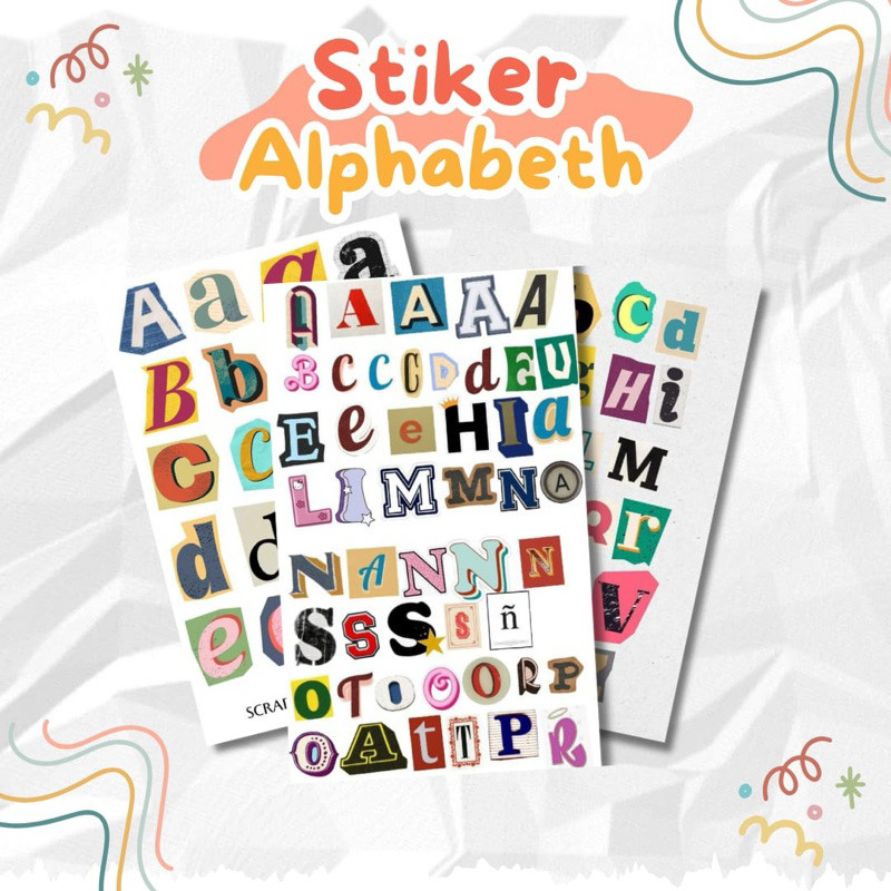 Alphabet Letter AZ Sticker | Scrapbook Decoration Stickers | Aesthetic ...