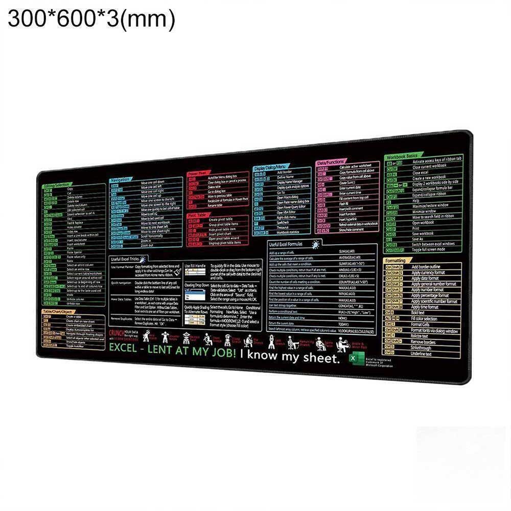 Excel Shortcuts Cheat Sheet Office Mouse Pad Keyboard Mats | Shopee ...