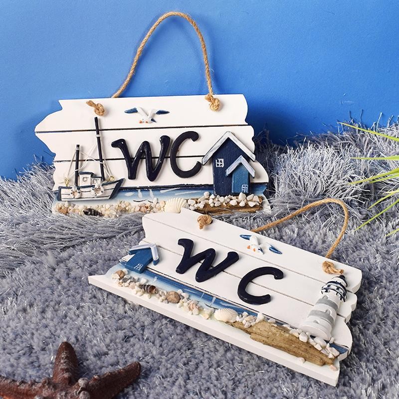 {Toilet Sign} Mediterranean Style Creative WC Listing House Sign ...