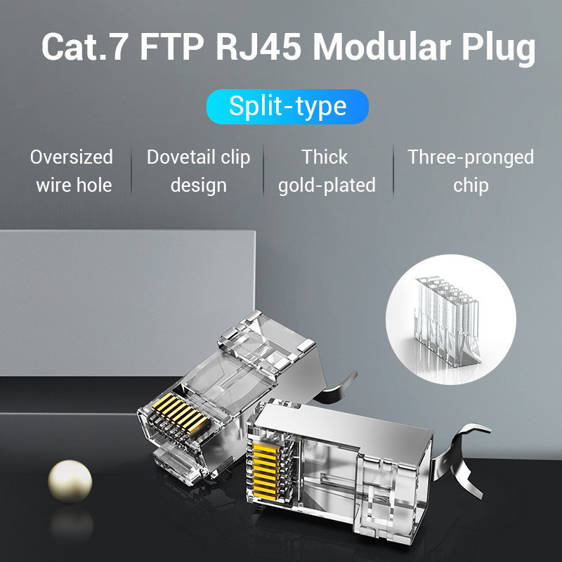 VENTION Connector RJ45 Cat7 FTP Modular Plug - IDE | Shopee Singapore