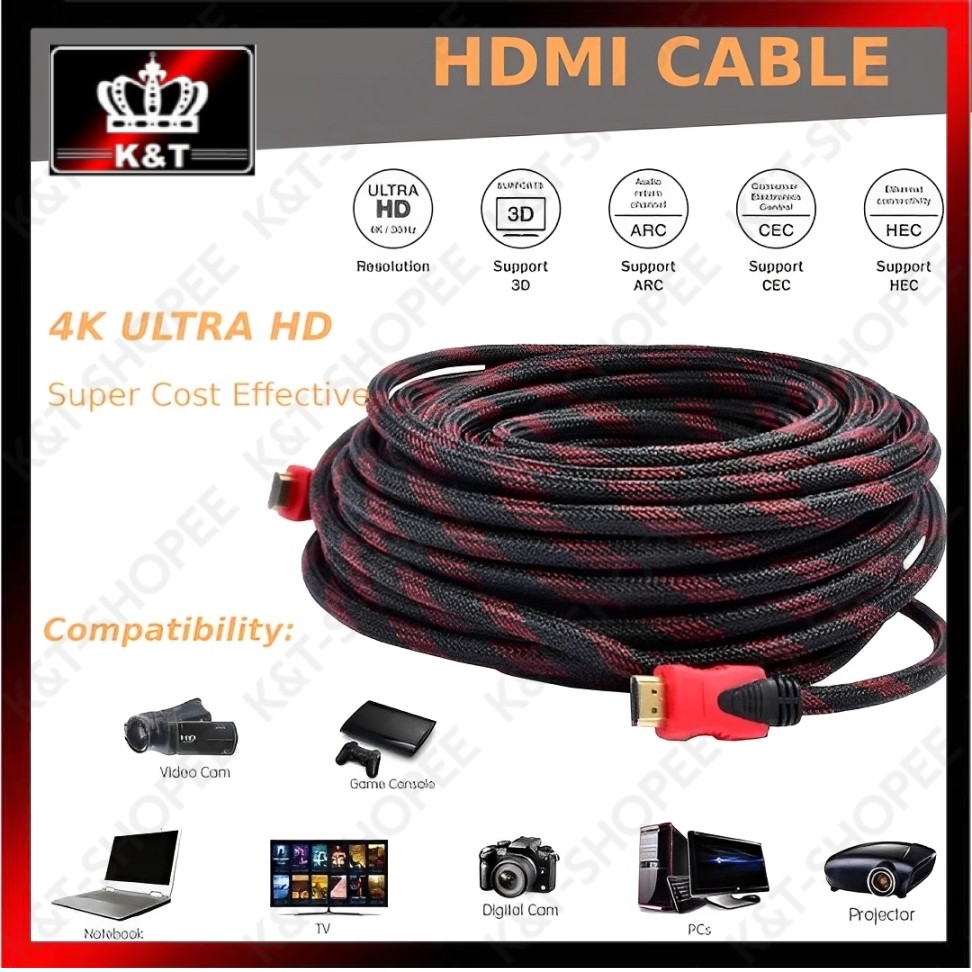HDMI Cable 3M 5M 10M 15M 20M 25M High Speed Gold Plated Braided ...