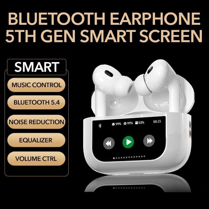 A9 Pro TWS Screen Wireless Bluetooth Earphones Supper Bass Smart Touch ...