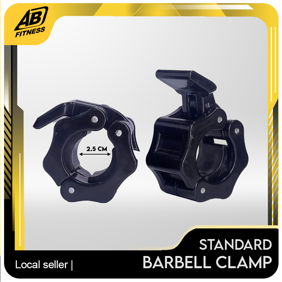 1 Pairs of 25mm Standard Barbell Lock Clamp - BLACK / 1 Pasang Kunci ...